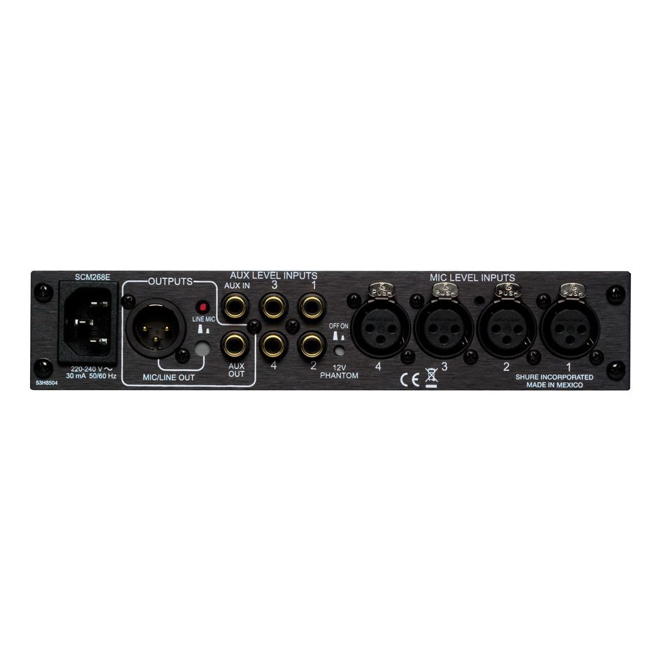 Shure | SCM268E - Mono Mixer - 4x mic, 1x aux input | Fairlight