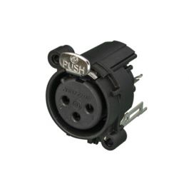 Neutrik | NC3FAV2 - XLR 3P verticl chassis conn. black Fem | Fairlight